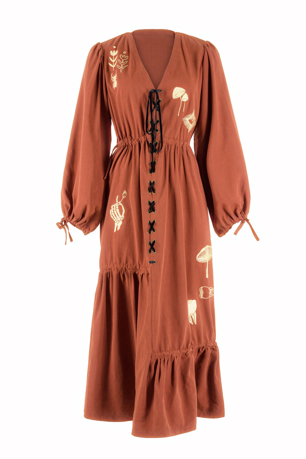Woodland Dryad Embroidered Dress – SOLAI
