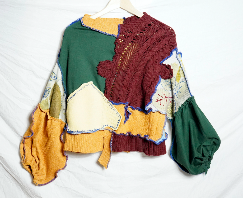 Patchwork Puzzle Leaf Jumper – SOLAI